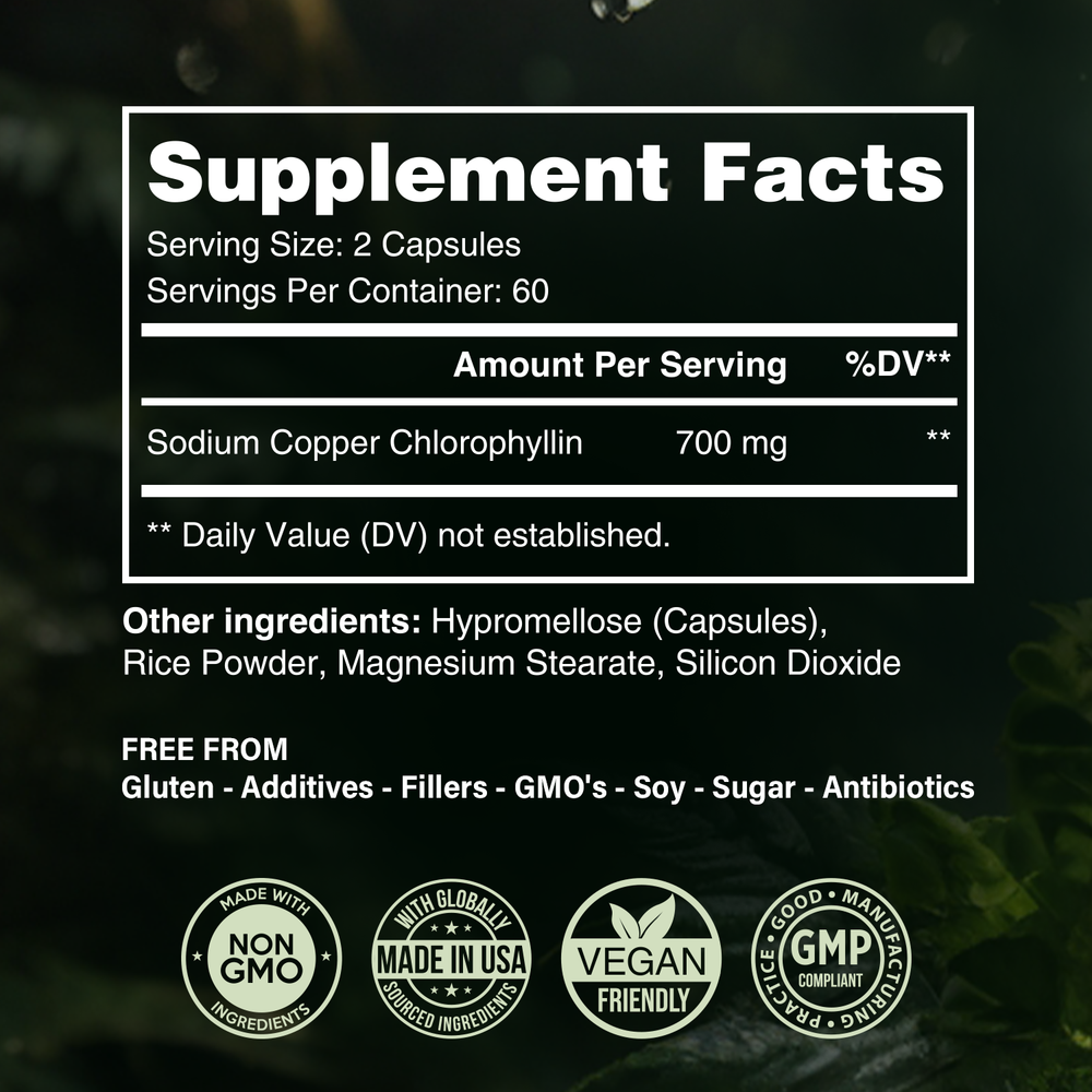 Organic Chlorophyll 700mg (120 Veggie Caps) - Benevolent Nourishment