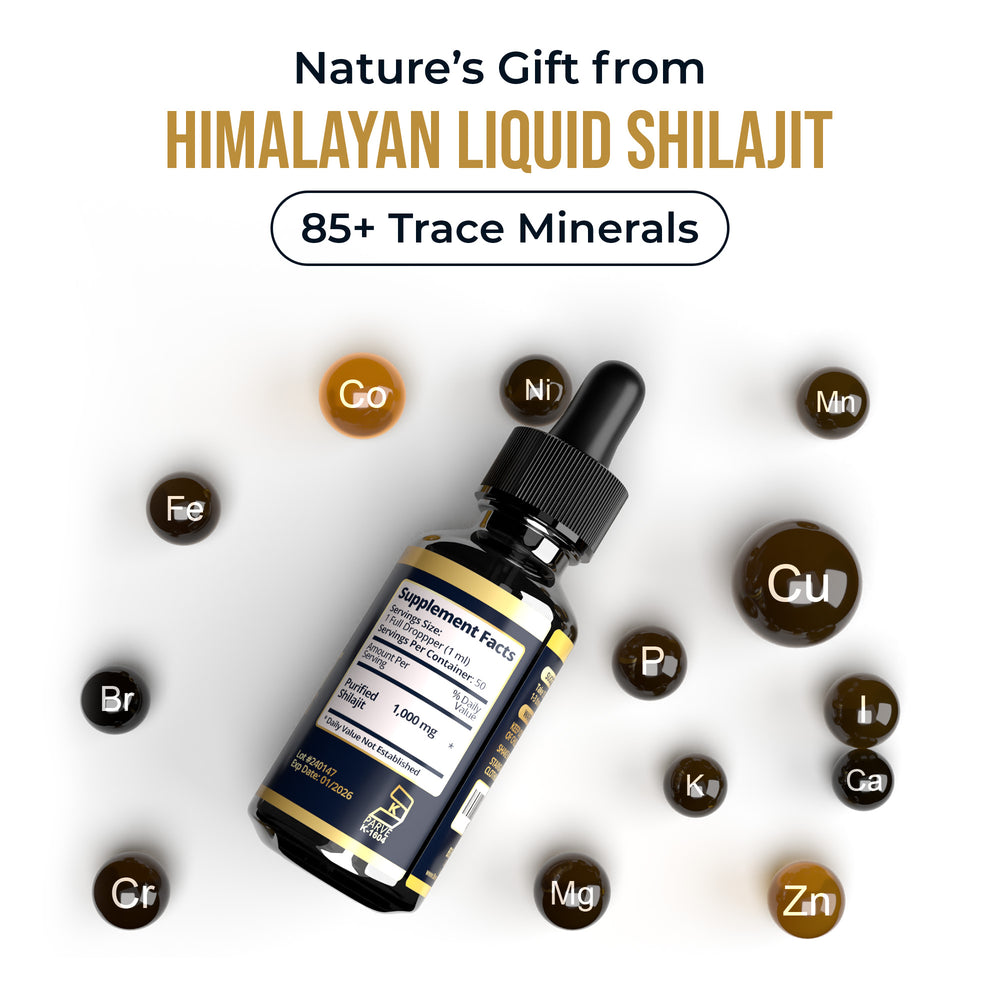 Liquid Himalayan Shilajit Drops (50 ml) - Benevolent Nourishment