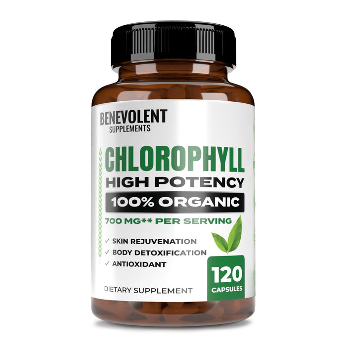 Organic Chlorophyll 700mg (120 Veggie Caps) - Benevolent Nourishment