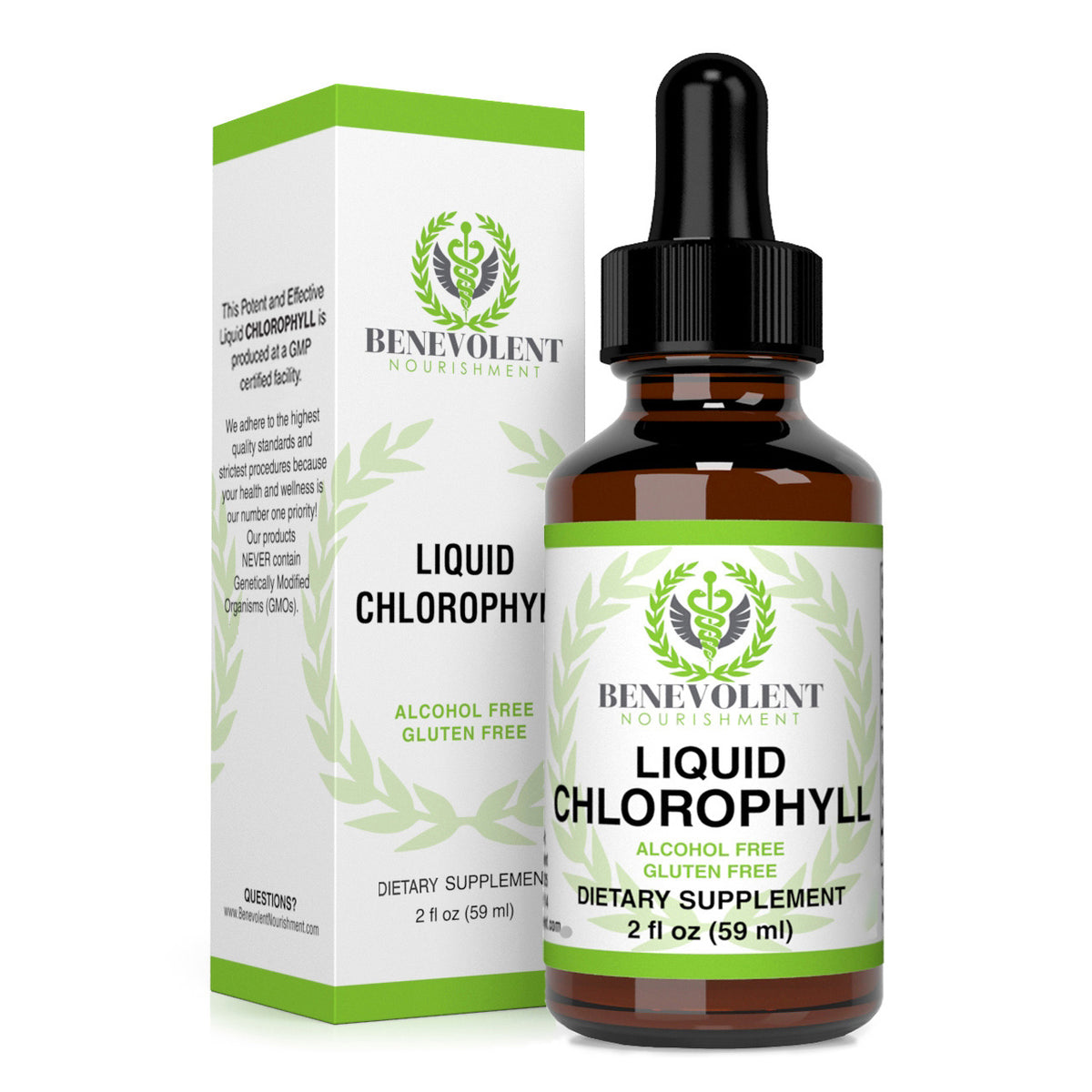 Liquid Chlorophyll Extract Drops (59 mL) - Benevolent Nourishment