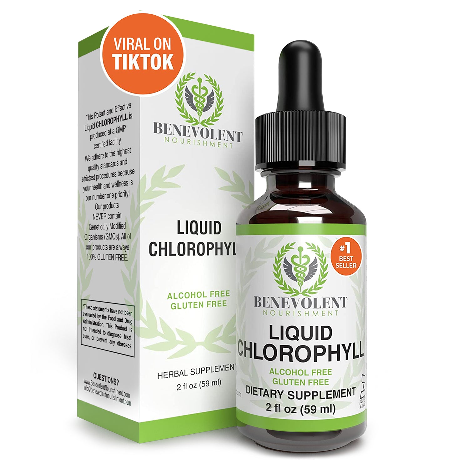 Liquid Chlorophyll Extract Drops - Peppermint Flavor (118 servings)