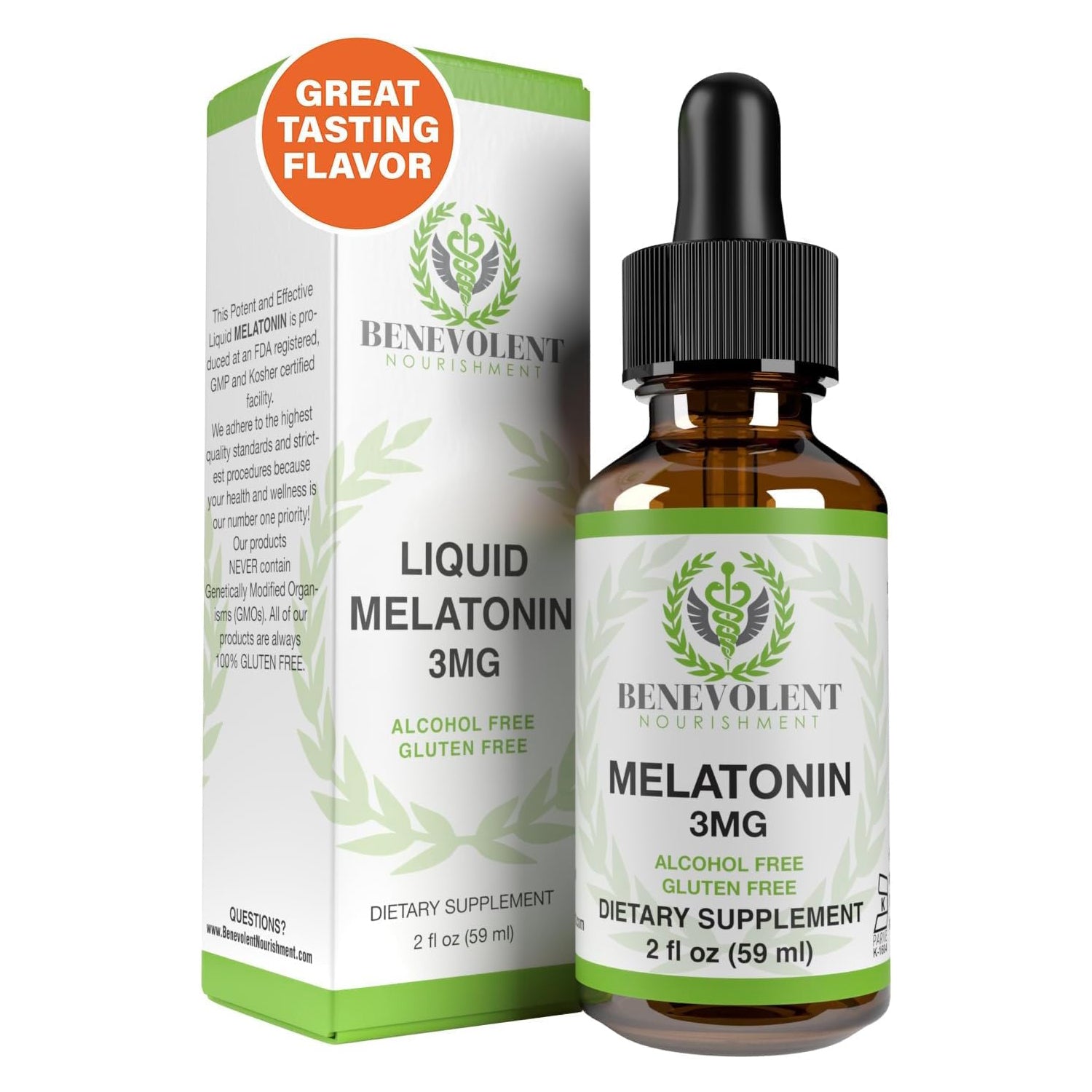Liquid Melatonin Sleep Aid Drops for Kids and Adults (59 servings)