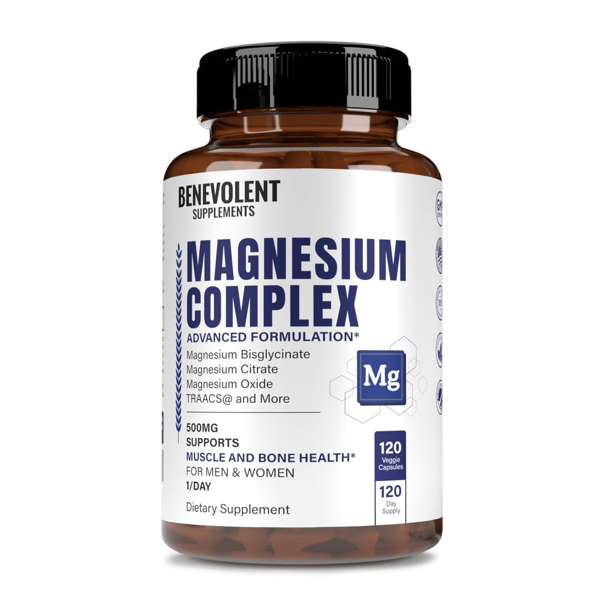 Magnesium Complex 500 mg (120 servings) - Benevolent Nourishment
