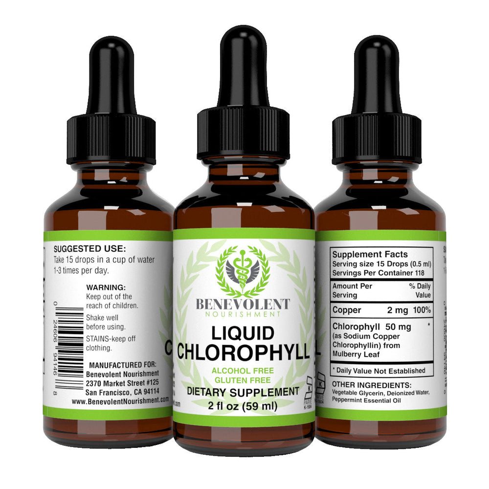 Liquid Chlorophyll Extract Drops (59 mL) - Benevolent Nourishment